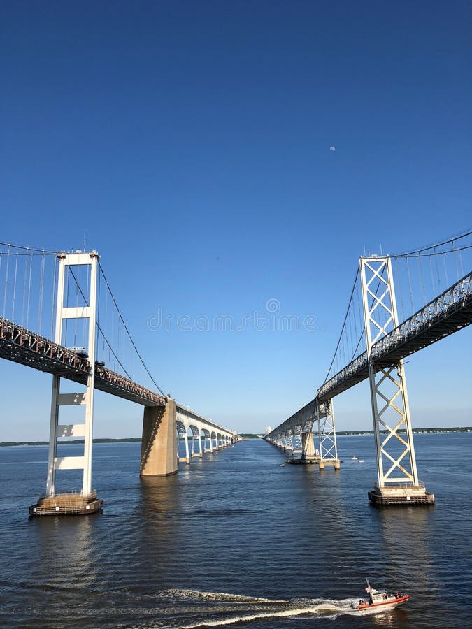 Vertical Shot of Chesapeake Bay Bridges Stock Image - Image of sunset, bridges: 261532519