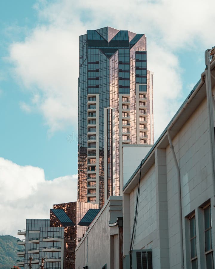 Vertical Shot Cityscape Featuring Large Modern Building Stock Photos ...