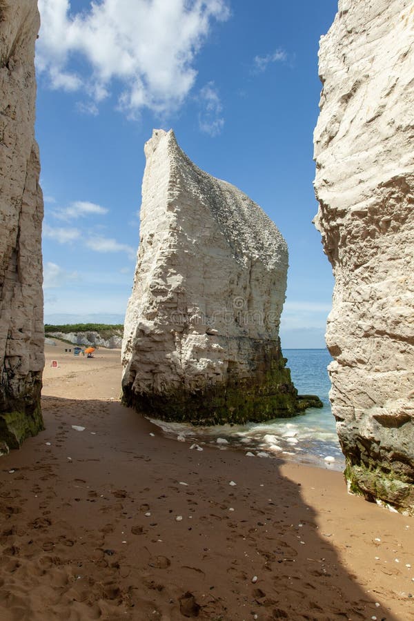Vertical Shot of Cliffs Near the Town of Broadstairs in the UK Stock ...