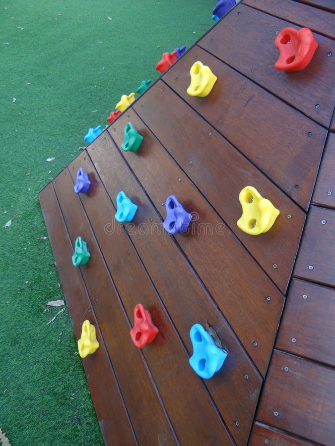 Vertical Shot of Climbing Wall on Playground Stock Image - Image of ...