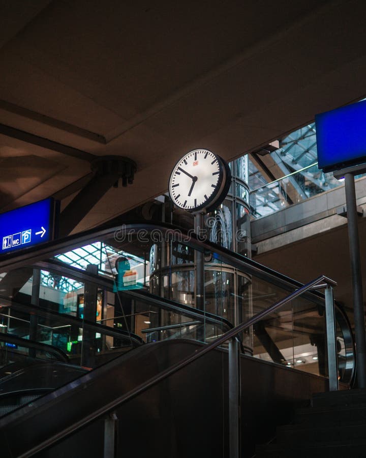 Vertical Shot of the Clock at the Metro Station. Editorial Image ...