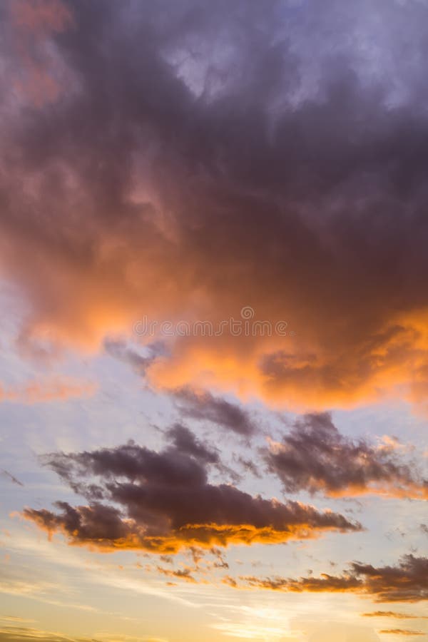 Vertical Shot of a Cloudy White Sky with Scenery of Sunrise Stock Image ...