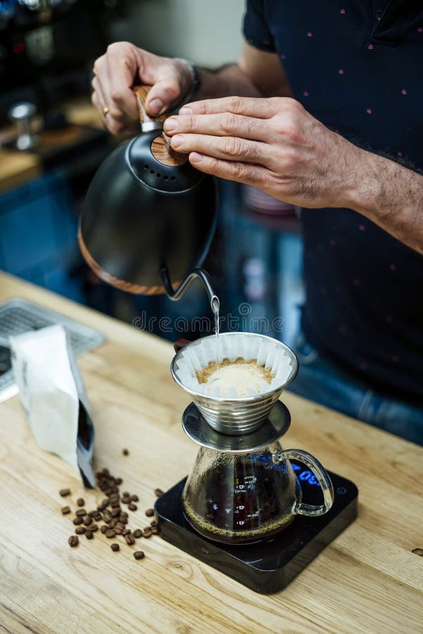 Vertical Shot of a Coffee Making Process Stock Image - Image of coffee ...