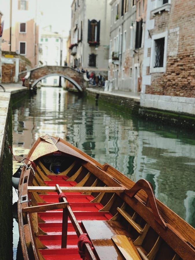 Vertical Shot of a Colorful Canoe in Venice Stock Image - Image of ...