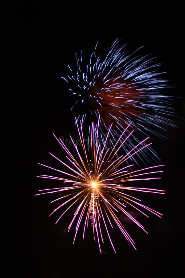 Vertical Shot of Colorful Fireworks in the Night Sky Stock Photo ...