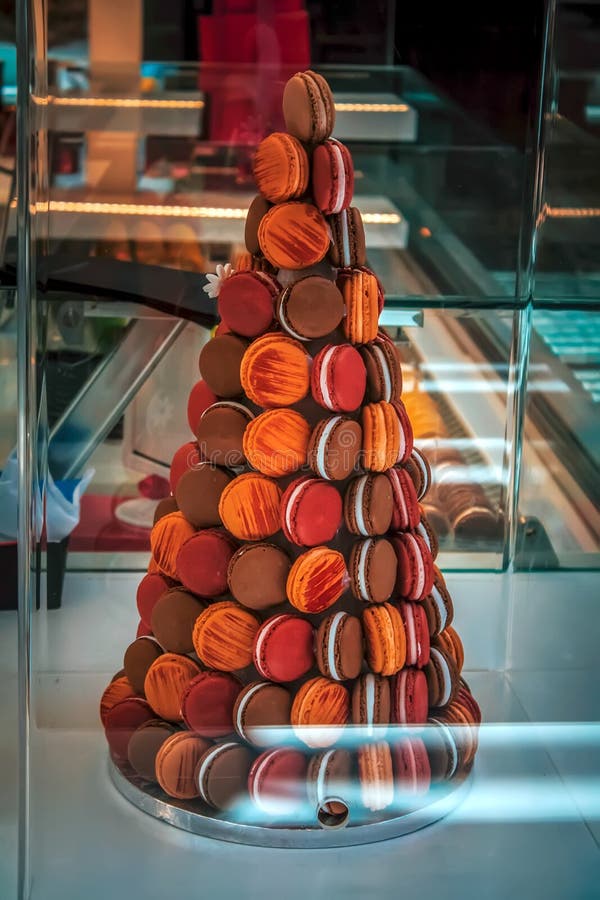 Vertical Shot of Colorful Macaron Pyramid Stock Photo - Image of color ...