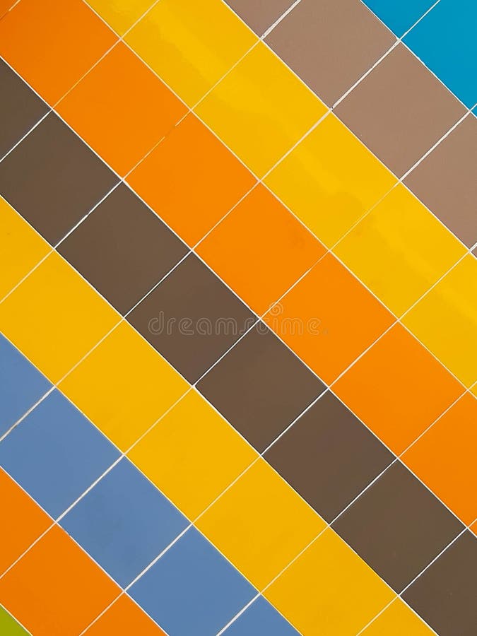 Vertical Shot of Colorful Square Tile Texture, Diagonal Pattern Stock ...