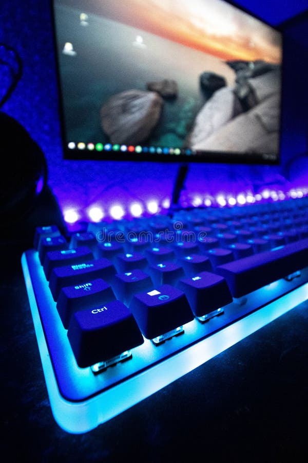 Blue Neon Keyboard Picture. Image: 624379