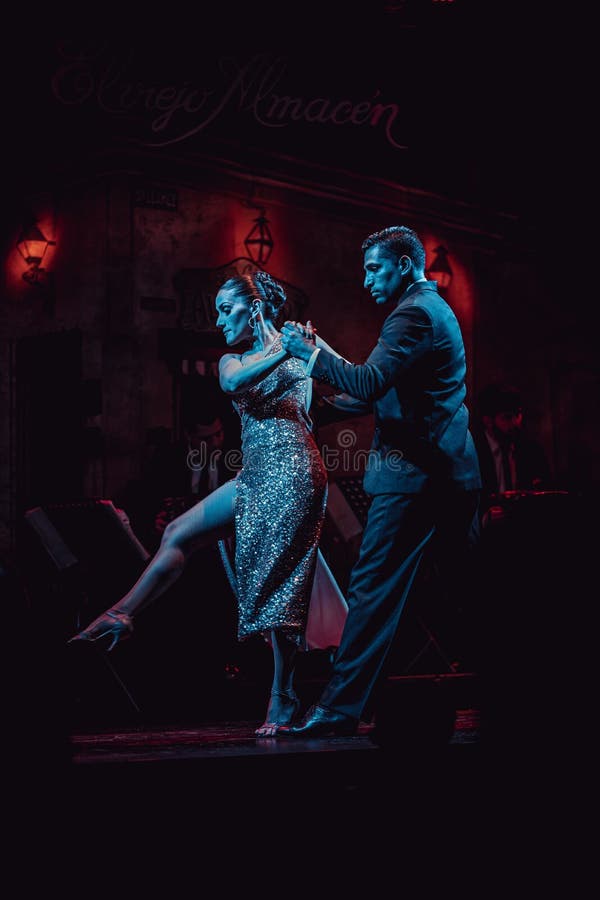 Vertical Shot of a Couple Dancing an Argentinian Tango Editorial Stock ...