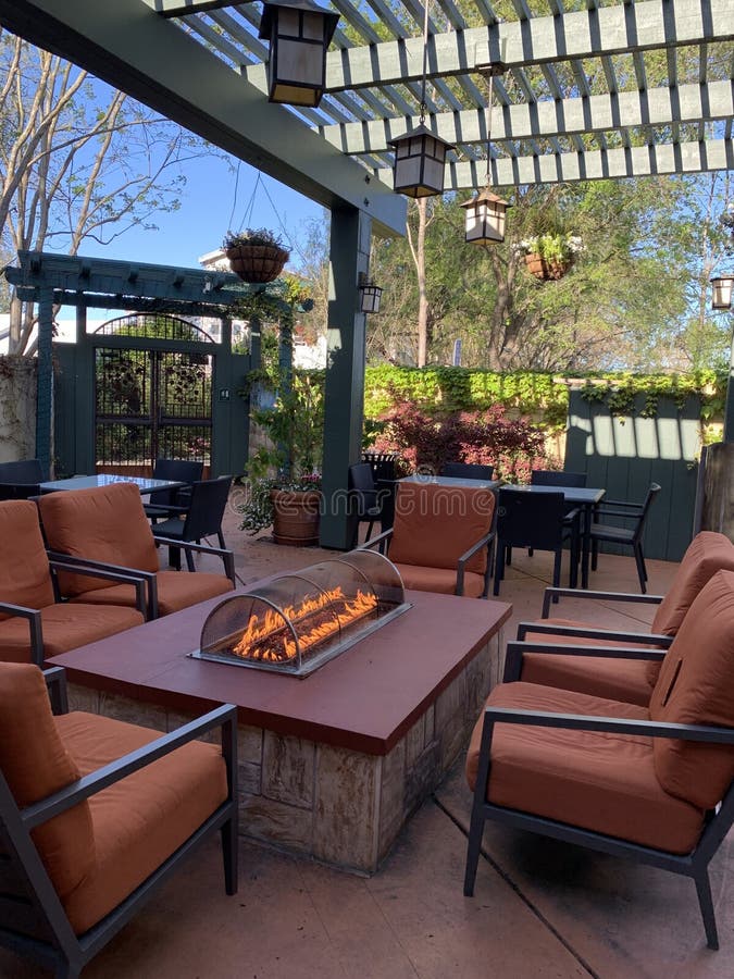 Vertical Shot of a Cozy Terrace Editorial Stock Image - Image of tree ...