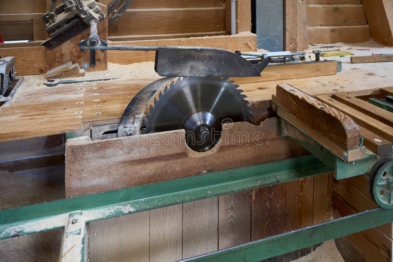 Vertical Shot of Cutting Machines and Tools in the Sawmill Stock Image ...