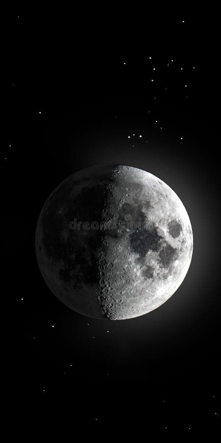 Vertical Shot of a 3D Rendered Full Moon in the Night Sky Stock ...