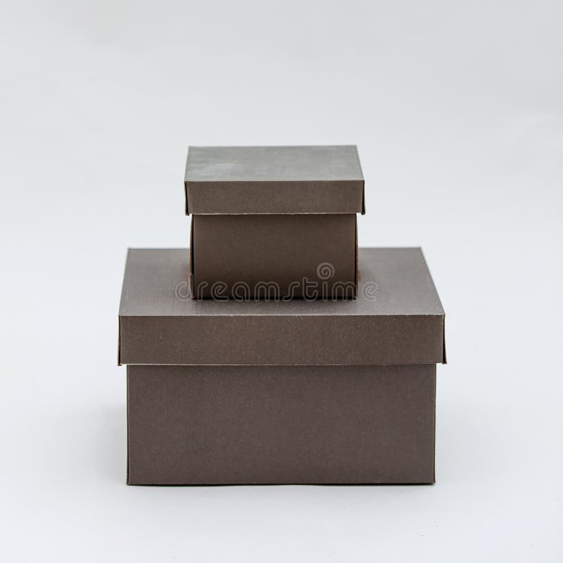 Vertical Shot of Dark Brown Gift Boxes Stock Image - Image of ...
