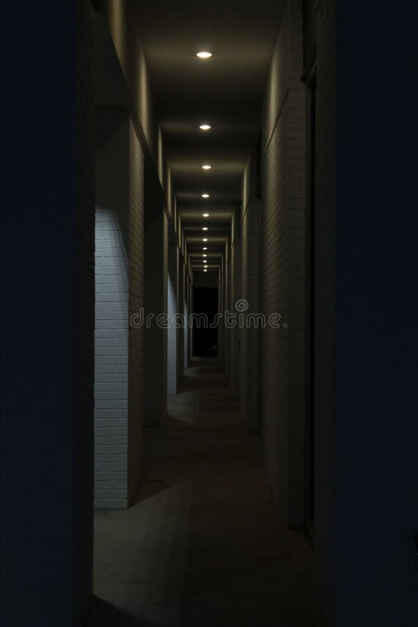 Vertical Shot of a Dark Hallway Stock Photo - Image of doors, interior ...