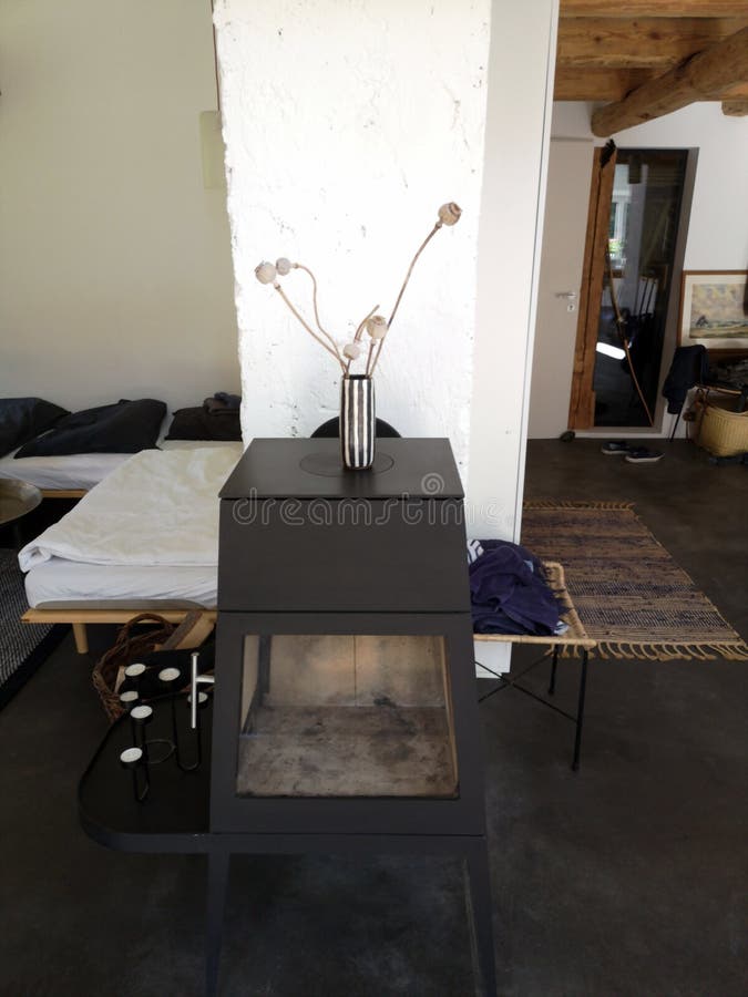 Vertical Shot of a Decorative Table in a Rural Room Stock Image - Image ...