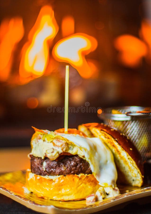 Vertical Shot of a Delicious Open Burger with Fresh Ingredients ...