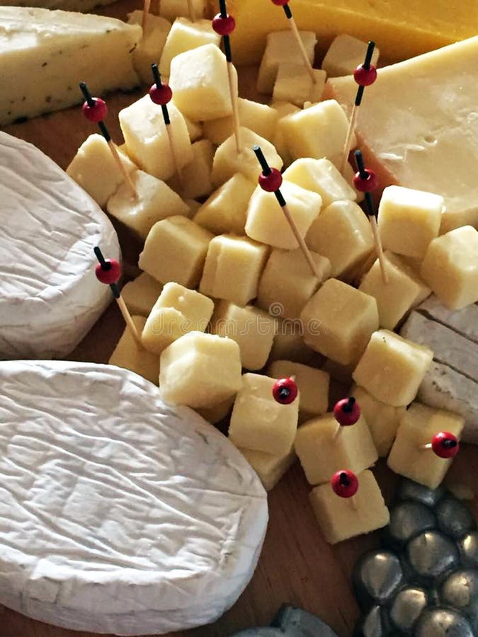 Vertical Shot of Different Cheeses and Yellow Cheese on Toothpicks ...