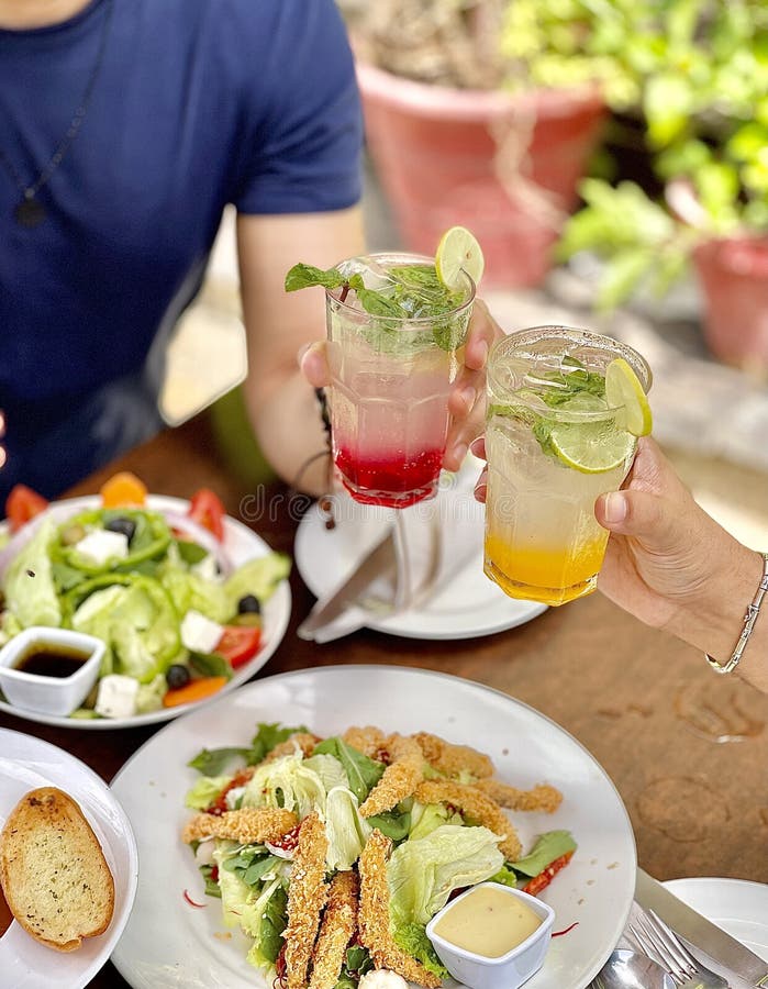 Vertical Shot of a Dinner Table with Various Types of Food Stock Photo ...