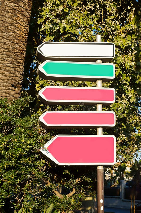 Vertical Shot of Directional Signs with Space for Text Stock Image ...