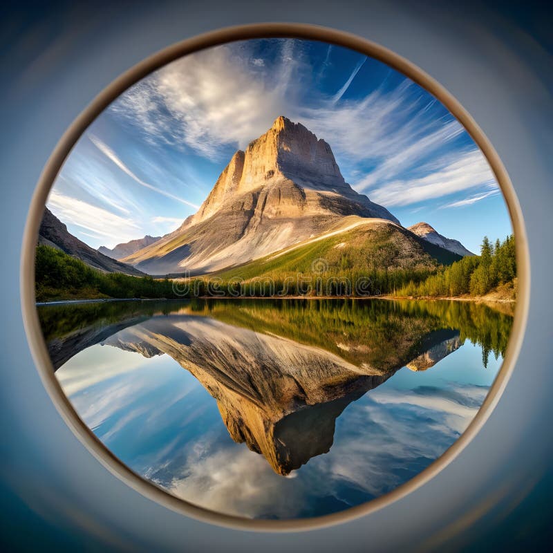 Vertical Shot of a Distorted Image of a Mountain Stock Illustration ...