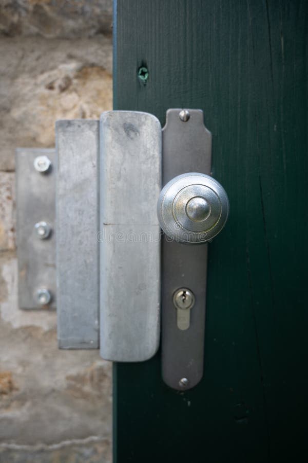 Vertical Shot of a Door Lock Stock Image - Image of closeup, metal ...