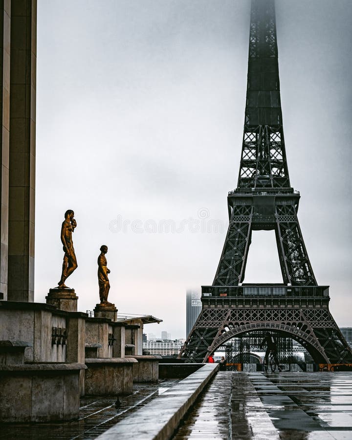 Vertical Shot of the Eiffel Tower in All Its Glory from Trocadero ...