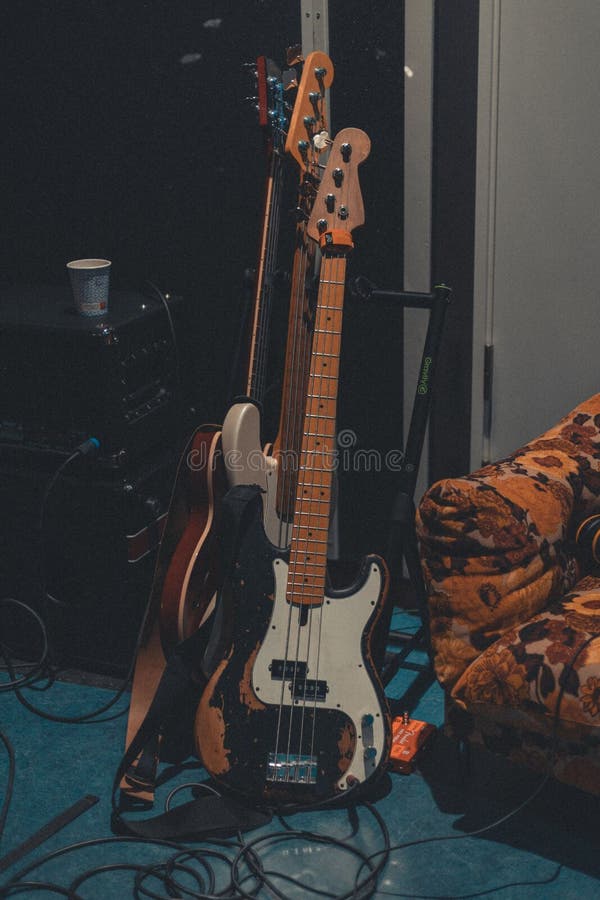 Vertical Shot of Electric Guitars in a Studio Stock Photo - Image of ...