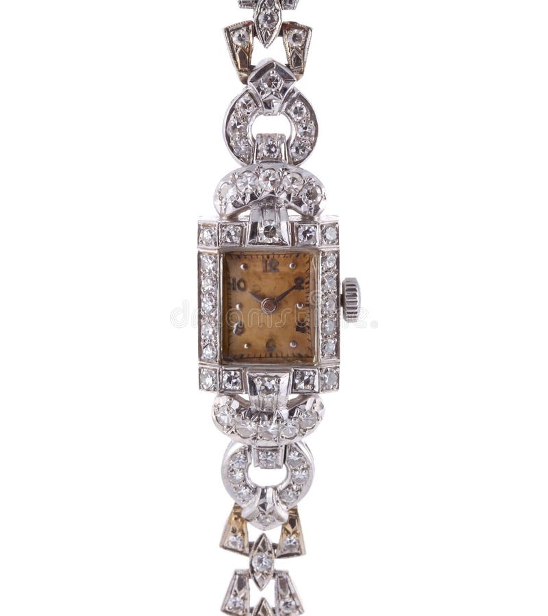 Vertical Shot of an Elegant Silver Watch Under the Lights Isolated on a ...