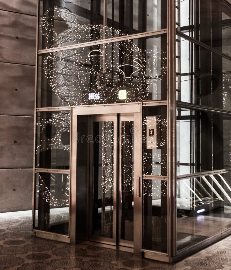 Vertical Shot of an Elevator Inside the Building Stock Image - Image of ...