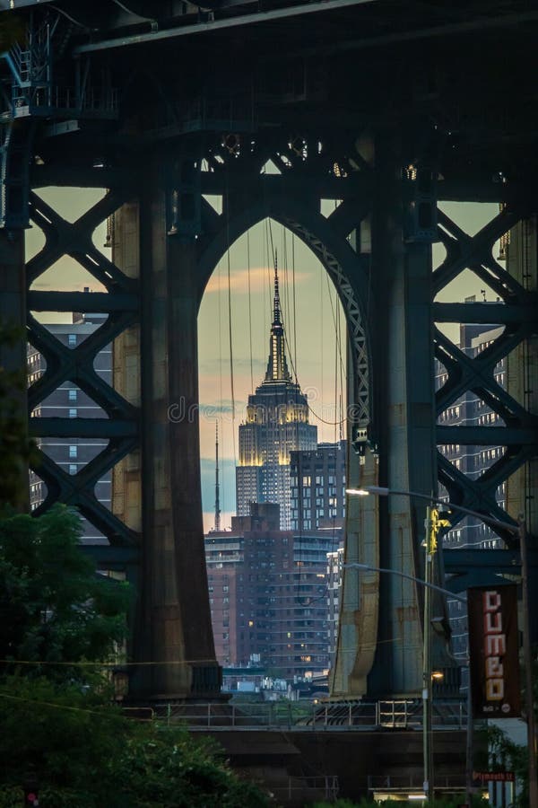 Vertical Shot of the Empire State Building Seen from a Metallic ...