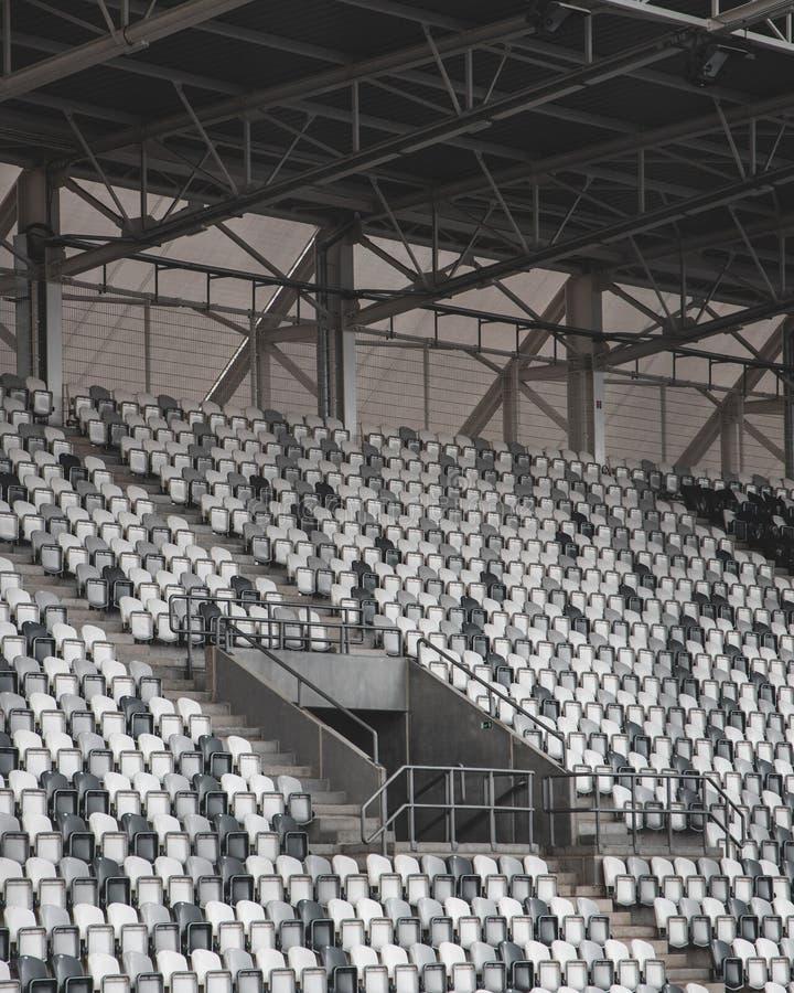 Vertical Shot of Empty Stadium Seats Stock Image - Image of stadium ...