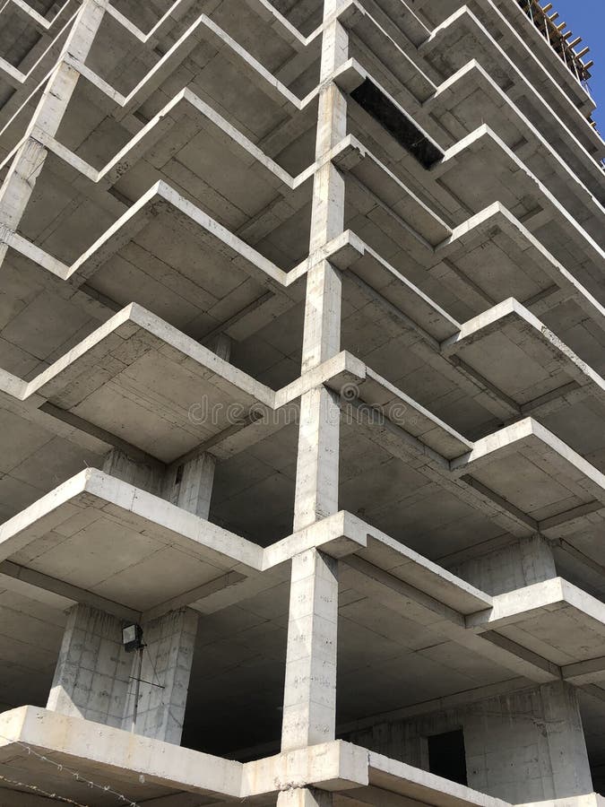 Vertical Shot of the Foundation of a Skyscraper Stock Image - Image of ...