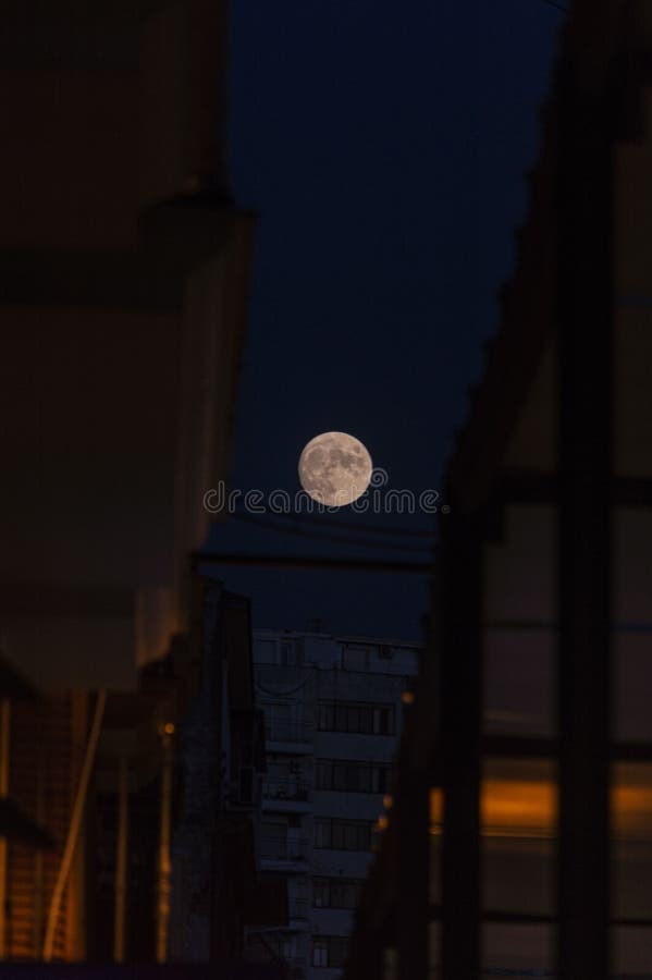 Vertical Shot of a Full Moon in the Night S Stock Photo - Image of ...