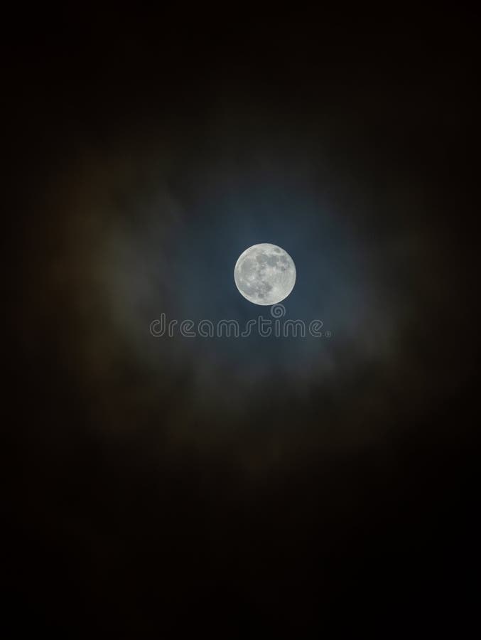 Vertical Shot of the Full Moon in the Night Sky. Stock Image - Image of ...