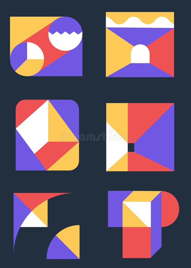 Vertical Shot of Geometric Graphics Composition with Simple Shape and ...