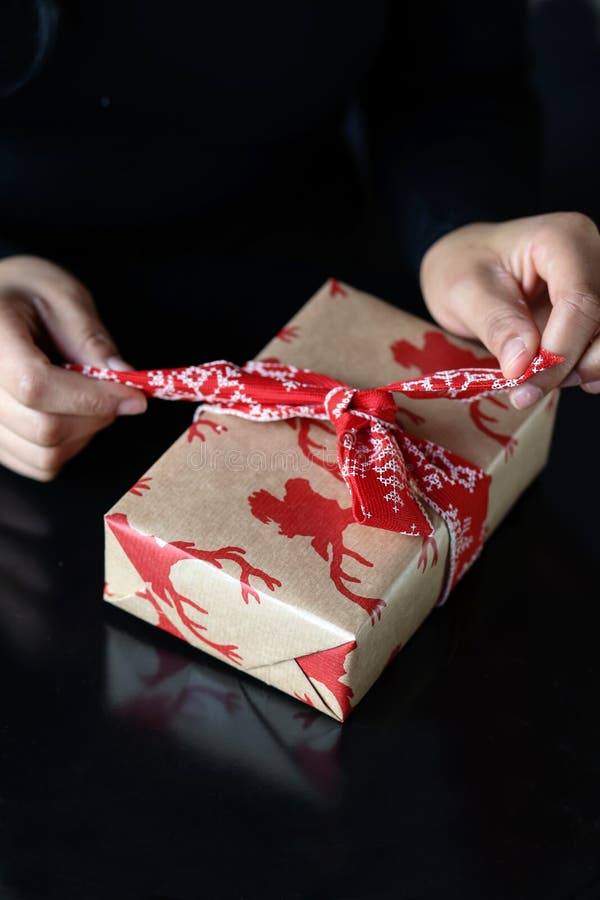 Vertical Shot of Gift Wrapping Stock Photo - Image of human, people ...