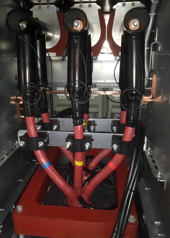The Vertical Shot of GIS Switchgear Cable Termination Kit. Stock Image ...