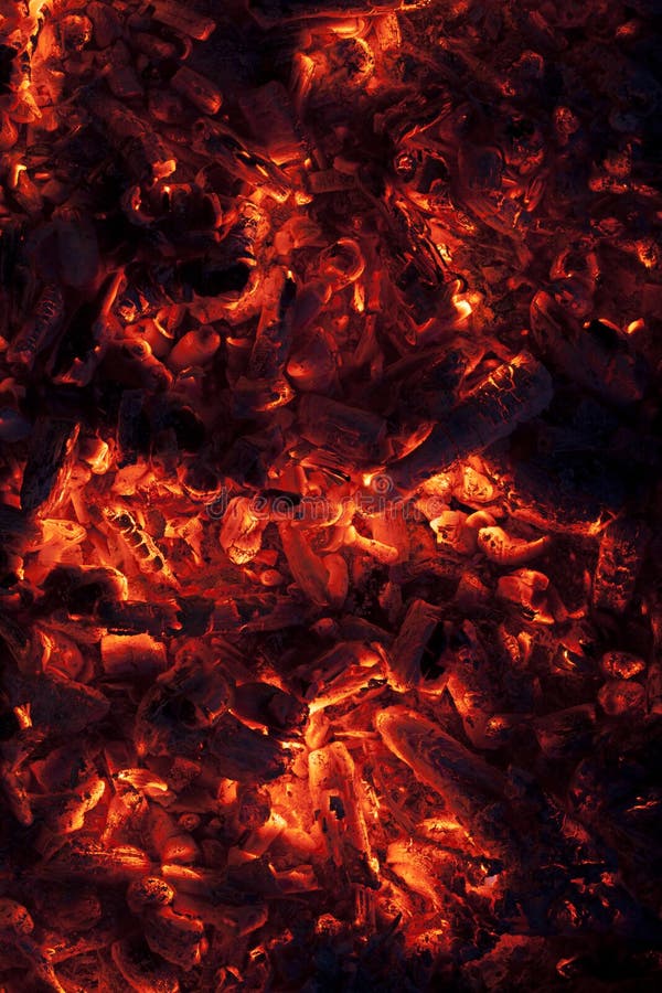 Vertical Shot of Glowing Embers in Hot Red Color Stock Photo - Image of ...