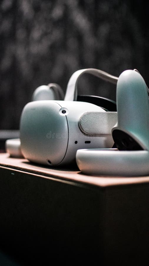 Vertical Shot of Gray Vr Headset on a Table Stock Image - Image of ...