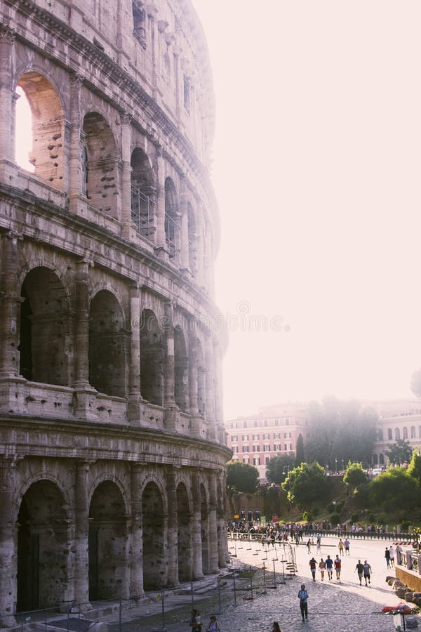 Vertical Shot of the Great Roman Coliseum on a Sunny Day Editorial ...