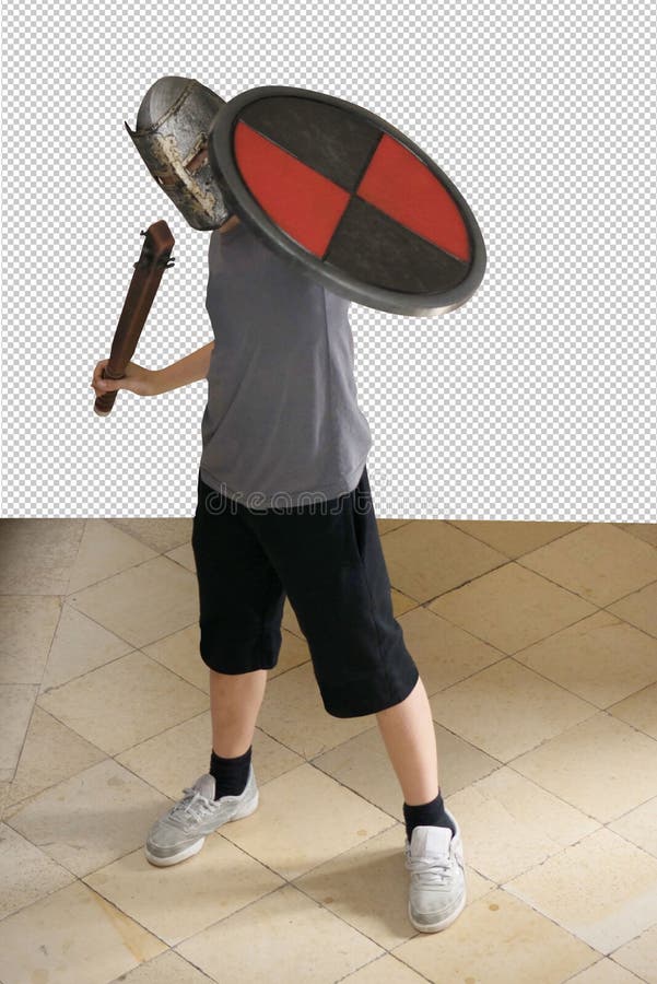 Vertical Shot of a Guy with Medieval Armor and a Shield on a Png ...