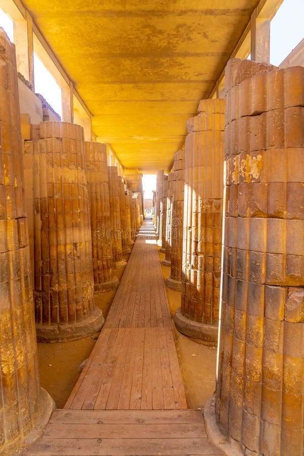 Vertical Shot of a Hallway Inside the Pyramid of Saqqara Captured in ...