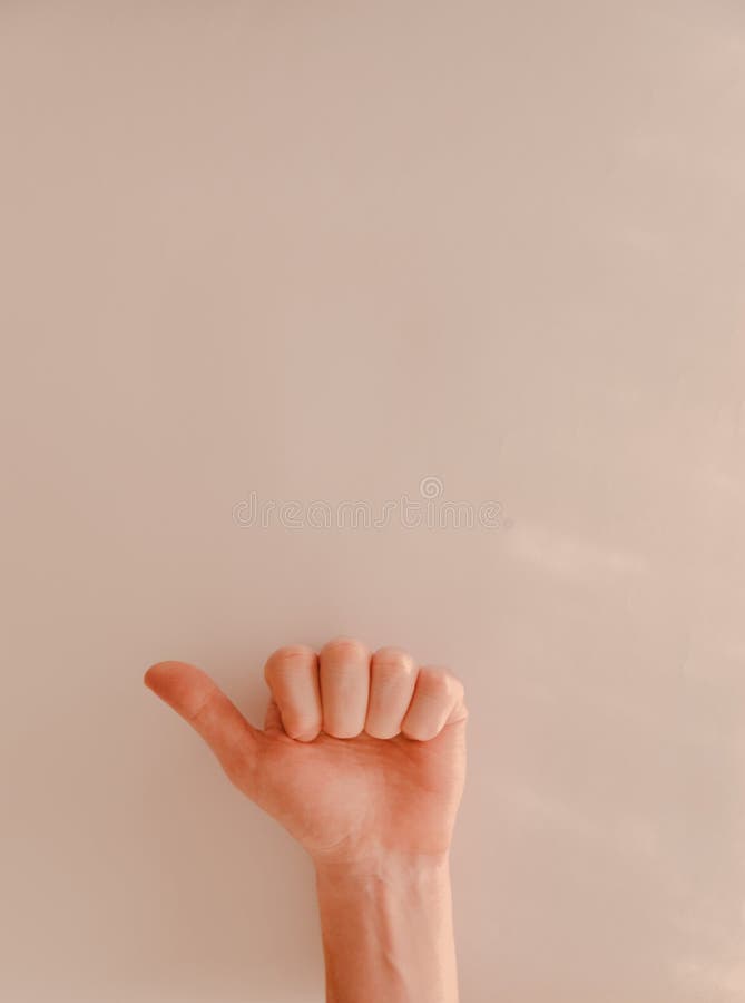 Vertical Shot of a Hand Showing Left Stock Photo - Image of human, show ...