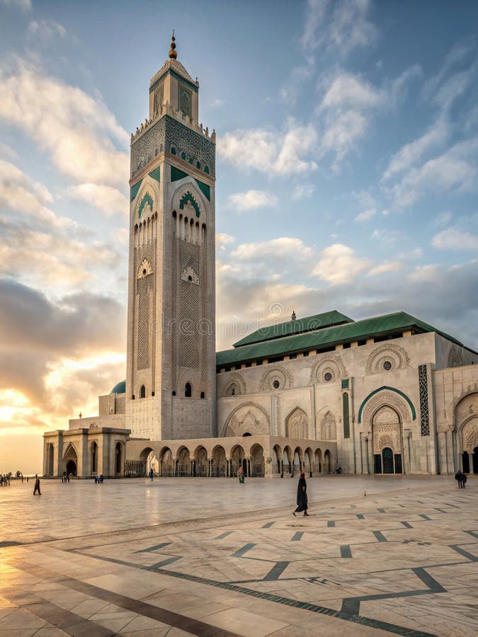 Vertical Shot of Hassan II Mosque in Casablanca Morocco Stock ...