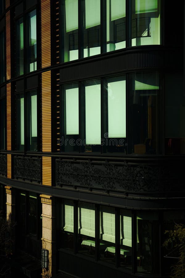 Vertical Shot of a High-rise Building with Windows Stock Image - Image ...