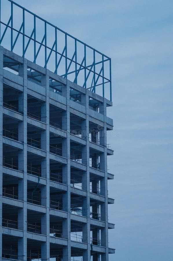 Vertical Shot of High-rise Residential Building Under Construction ...