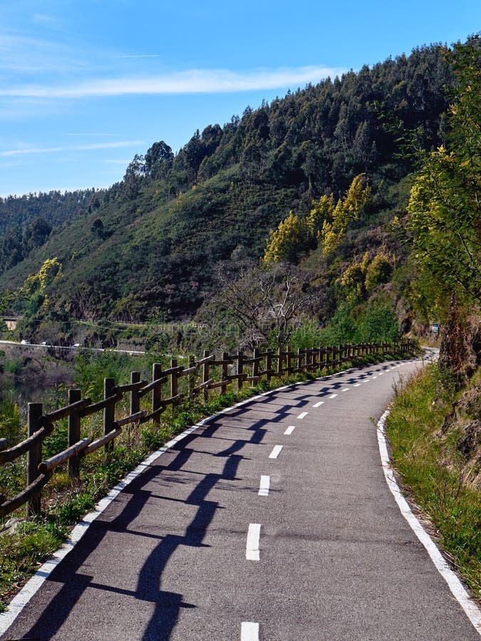 Vertical Shot of a Highway Curvy Road on the Hillside in the Green ...