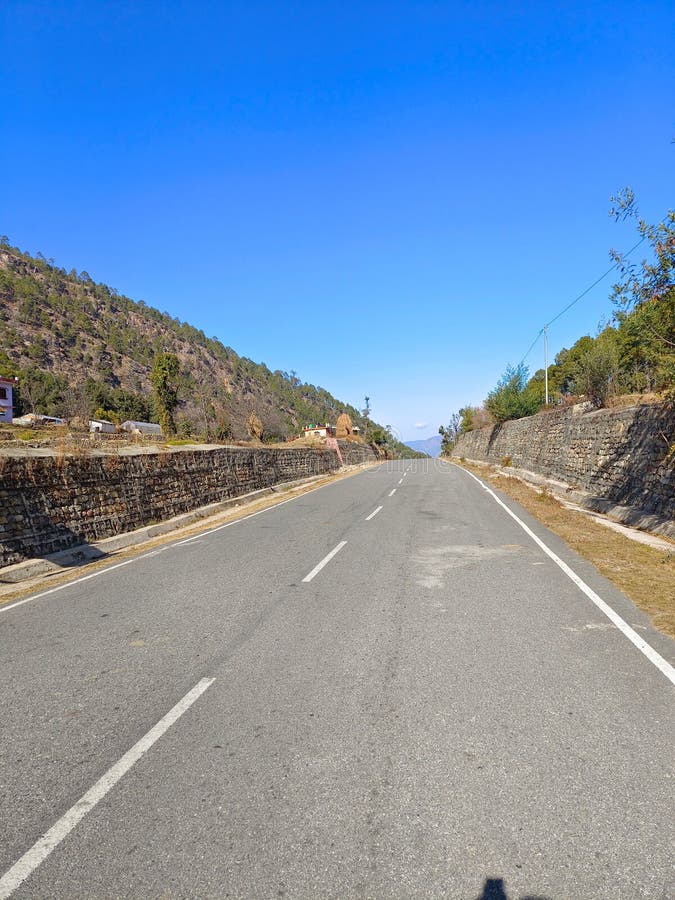Vertical Shot of a Highway Road on a Bright Sunny Day Stock Image ...