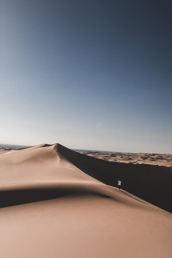 Vertical Shot of Hills of Sand in the Desert Stock Photo - Image of ...