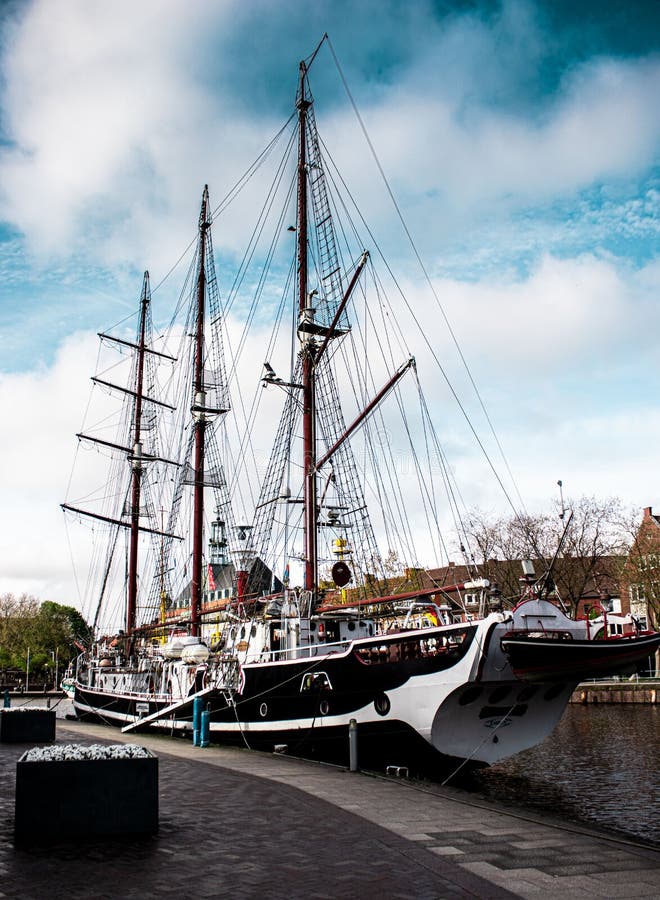 Vertical Shot of a Historic Pirate Ship, Emden, Germany Editorial Image ...